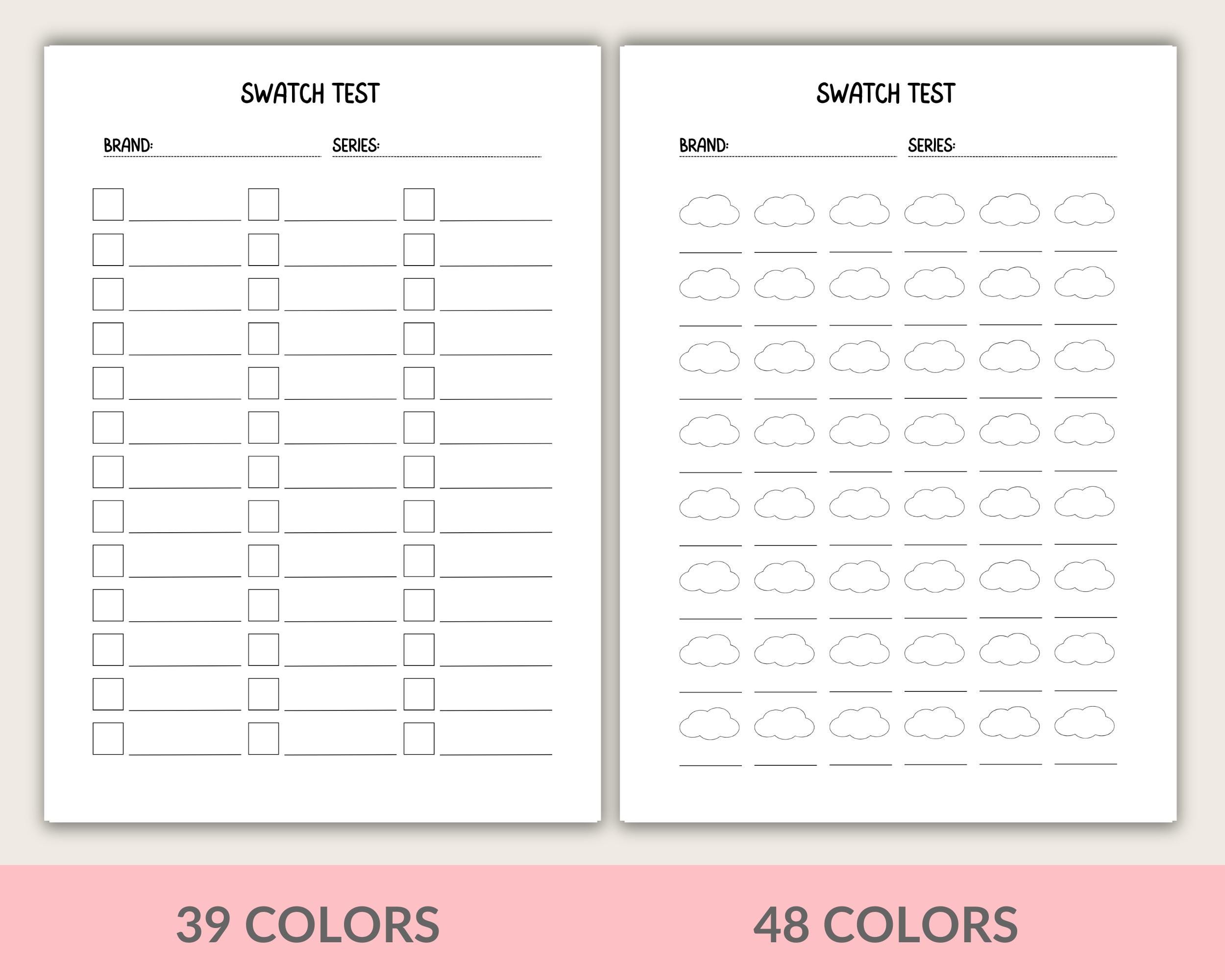 Color Swatch Chart Bundle, Swatch Test Printable, Blank Color Swatch ...