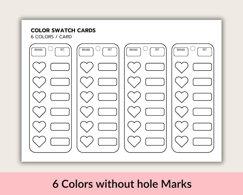 Blank Color Cards Printable Color Swatch Cards Color Swatch Template ...