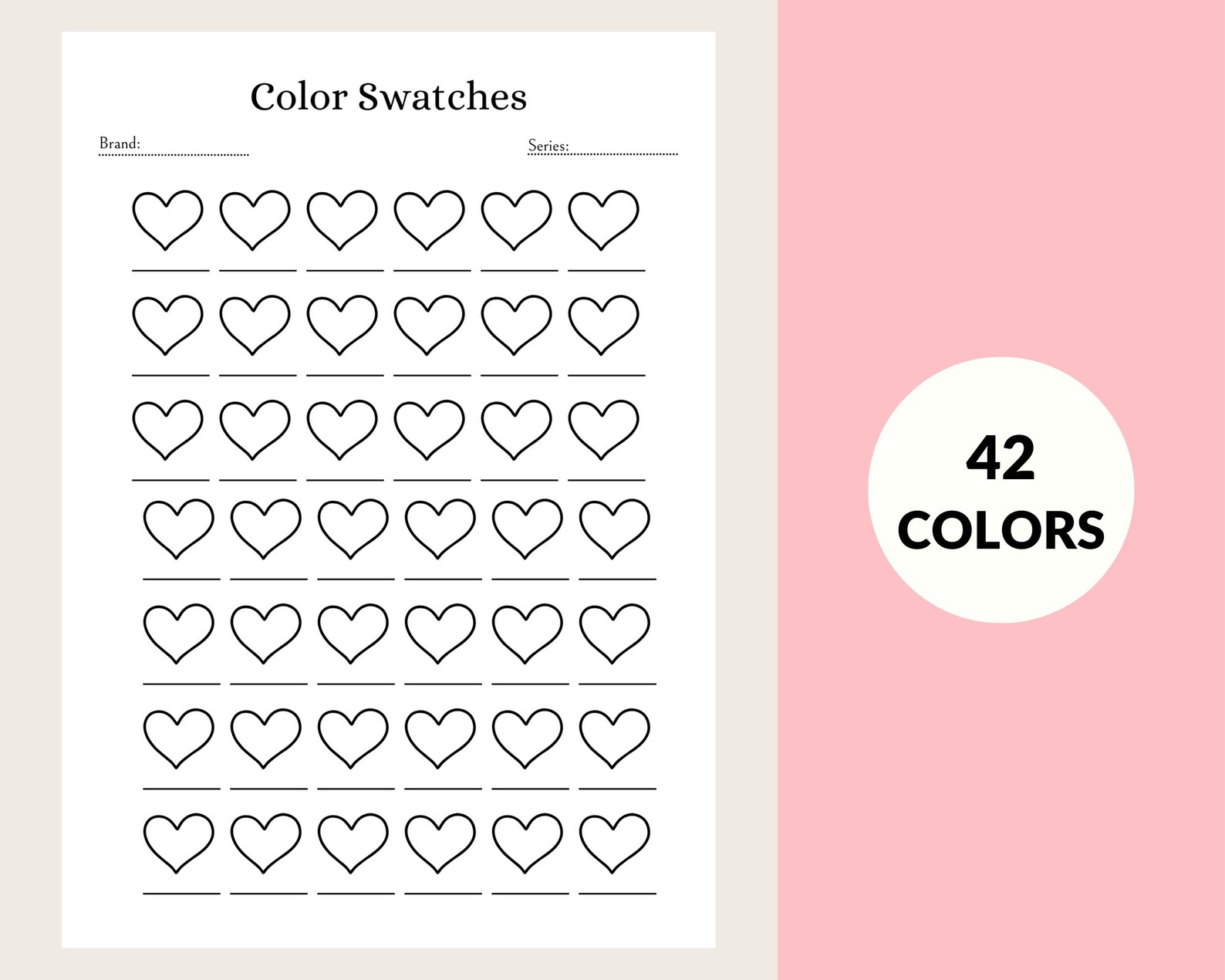 Color Swatch Chart Bundle Printable, Blank Color Swatch, Alcohol Marker ...