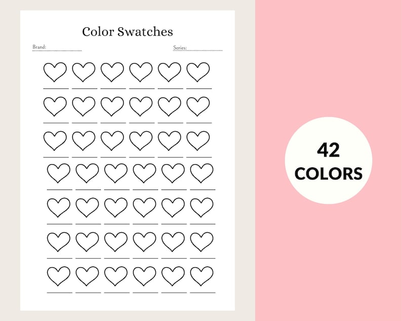Color Swatch Chart Bundle Printable, Blank Color Swatch, Alcohol Marker ...