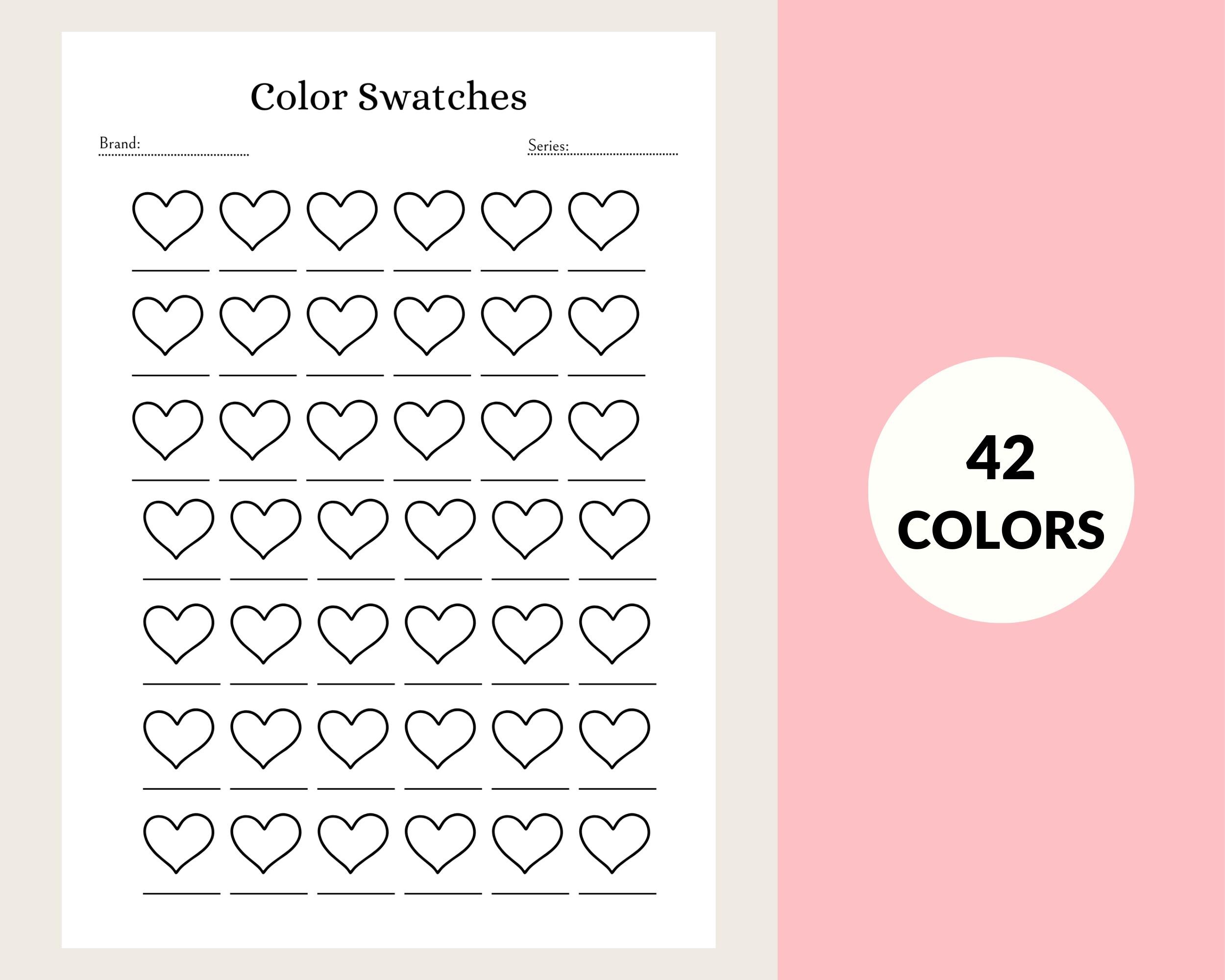 Color Swatch Chart Bundle Printable, Blank Color Swatch, Alcohol Marker ...