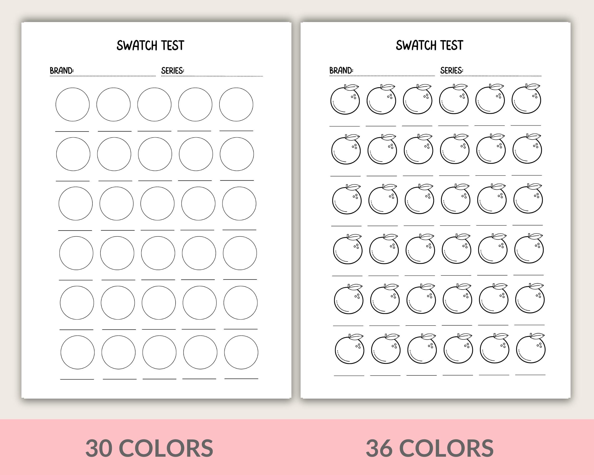 Color Swatch Chart Bundle, Swatch Test Printable, Blank Color Swatch ...