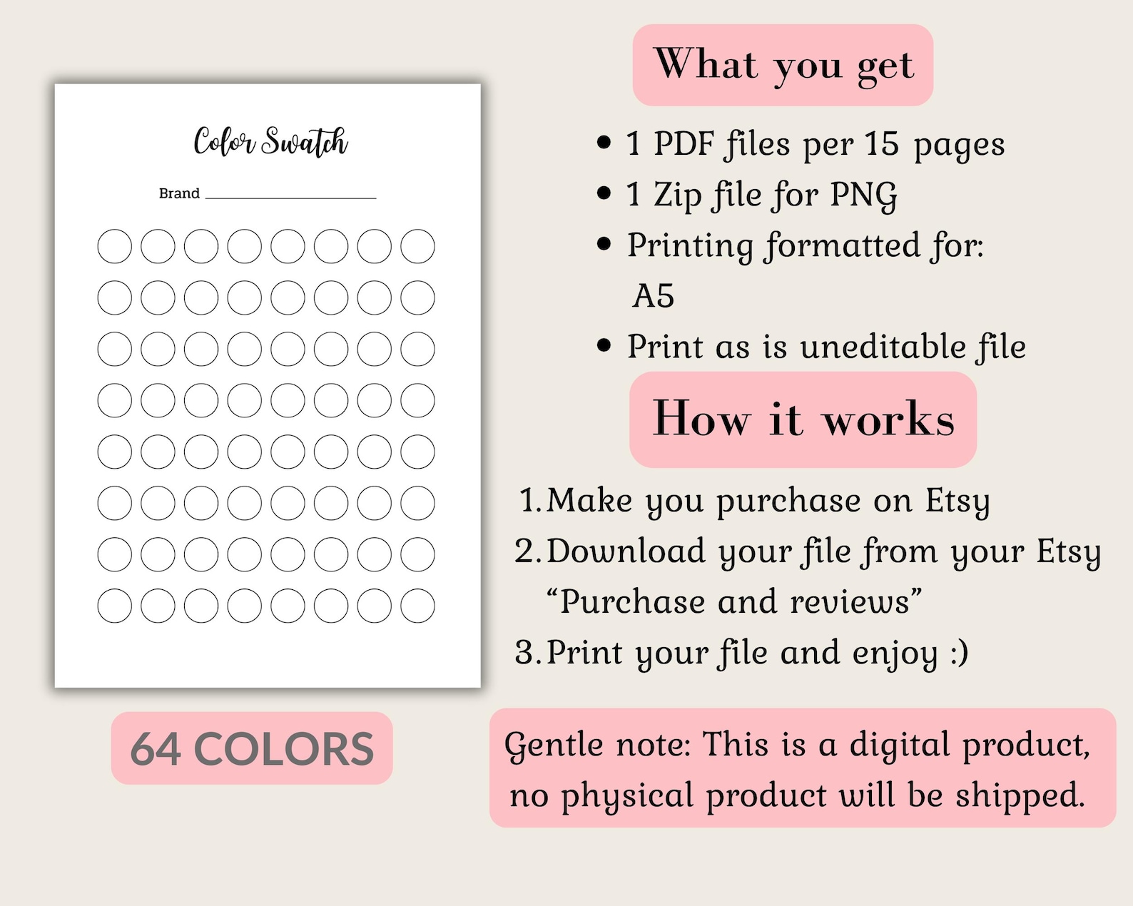 Color Swatch Chart Bundle, Printable, Blank Color Swatch, Ink Swatch ...