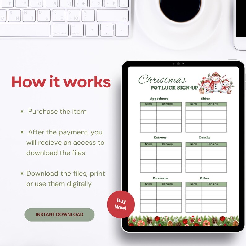 Printable Party Checklist, Menu Planner & Potluck Sign-up Sheet ...