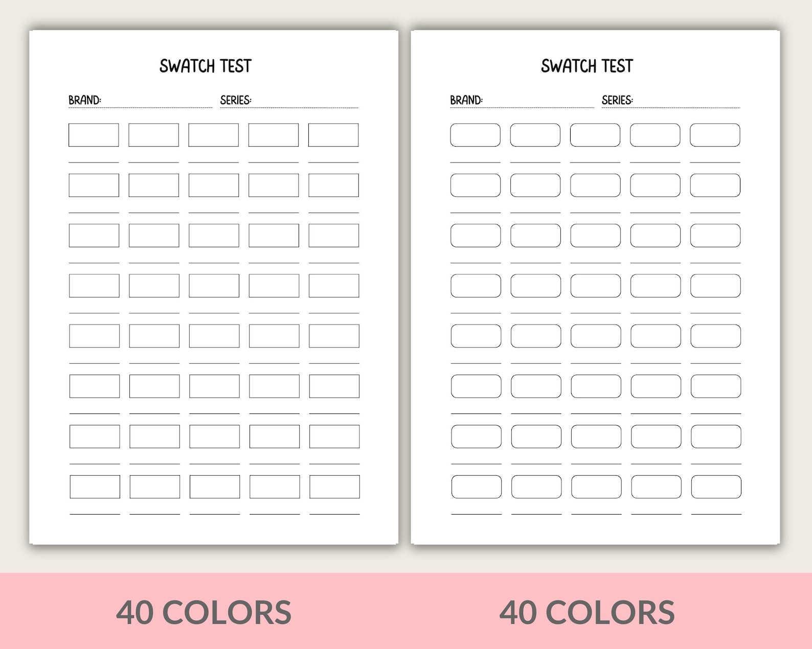 Color Swatch Chart Bundle, Swatch Test Printable, Blank Color Swatch ...