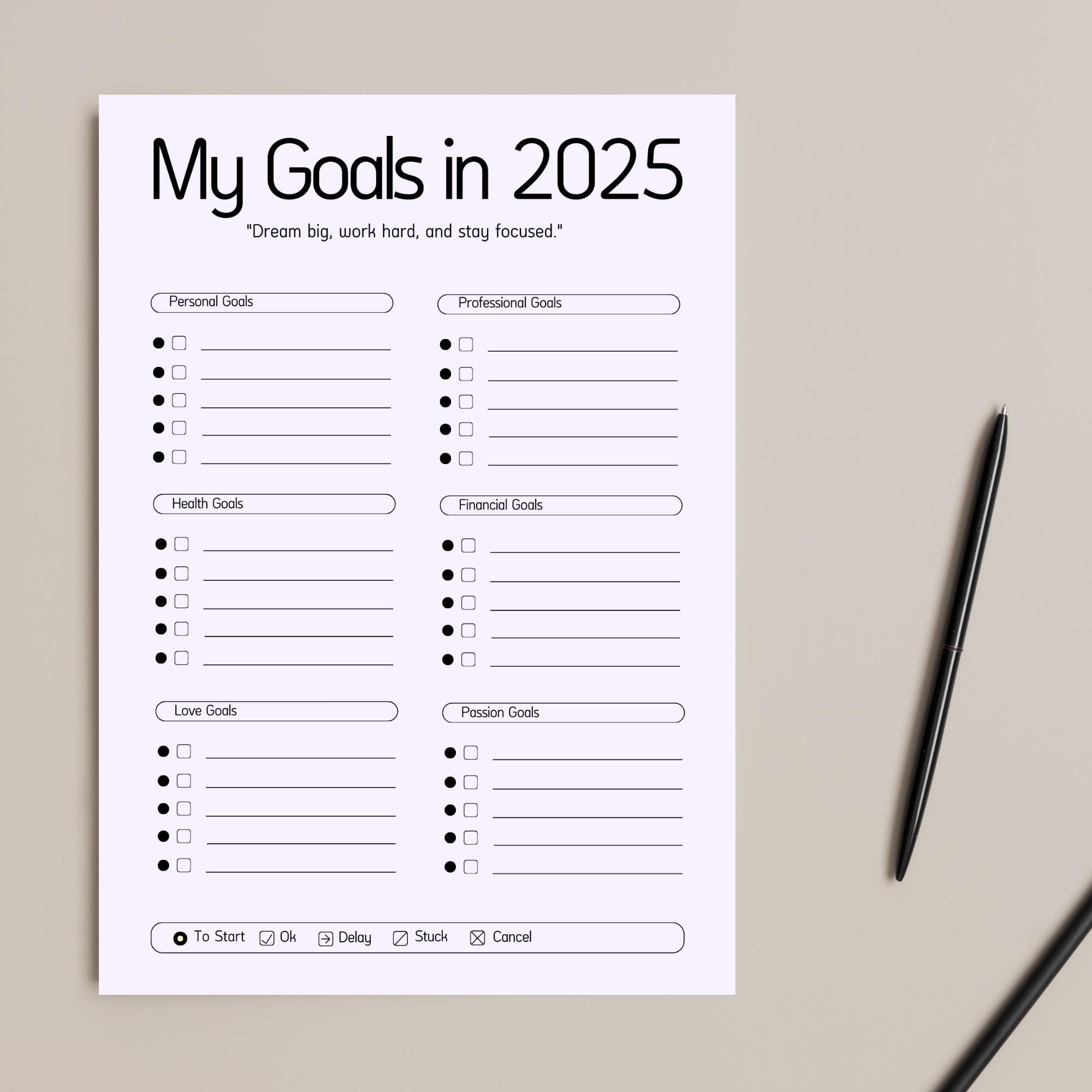 My Goals in 2025 Planner 2025 Goals Template Printable Goal Setting ...