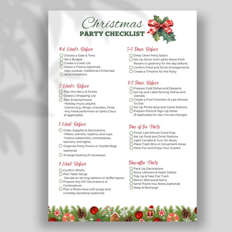Printable Party Checklist, Menu Planner & Potluck Sign-up Sheet ...