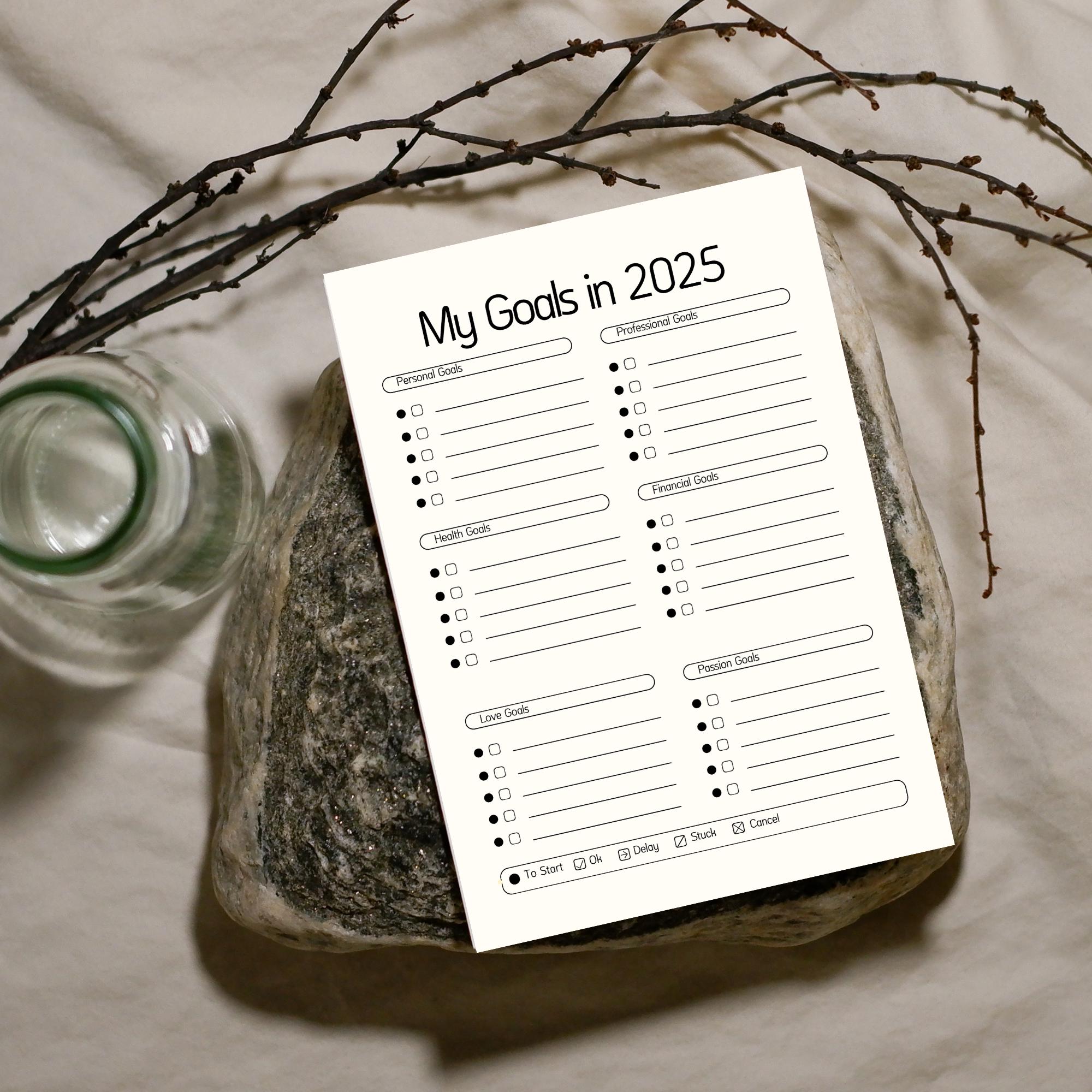 My Goals in 2025 Planner 2025 Goals Template Printable Goal Setting ...