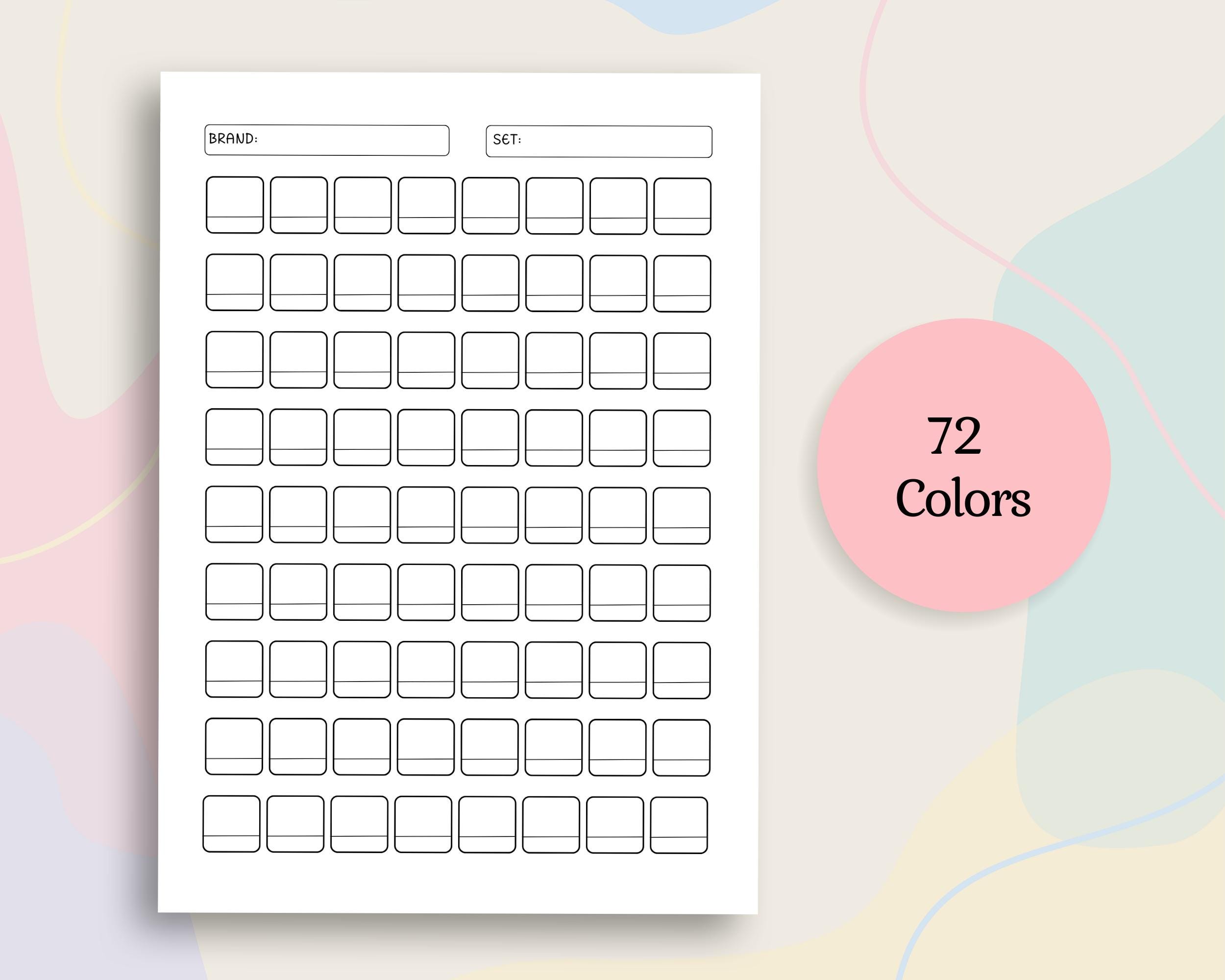 Color Swatch Chart Blank Color Chart Printable Color Swatch Template ...