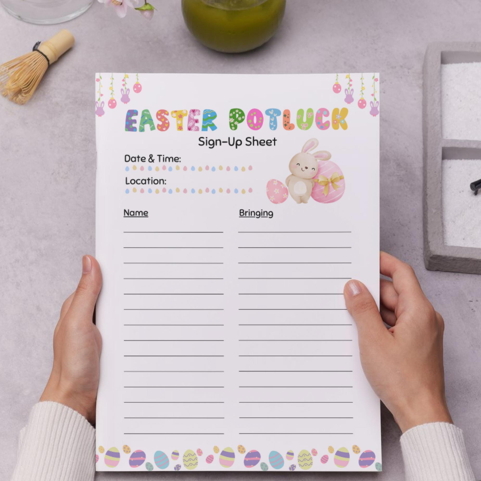 Easter Potluck Sign-up Sheet Printable, Easter Dinner Planner, Easter ...
