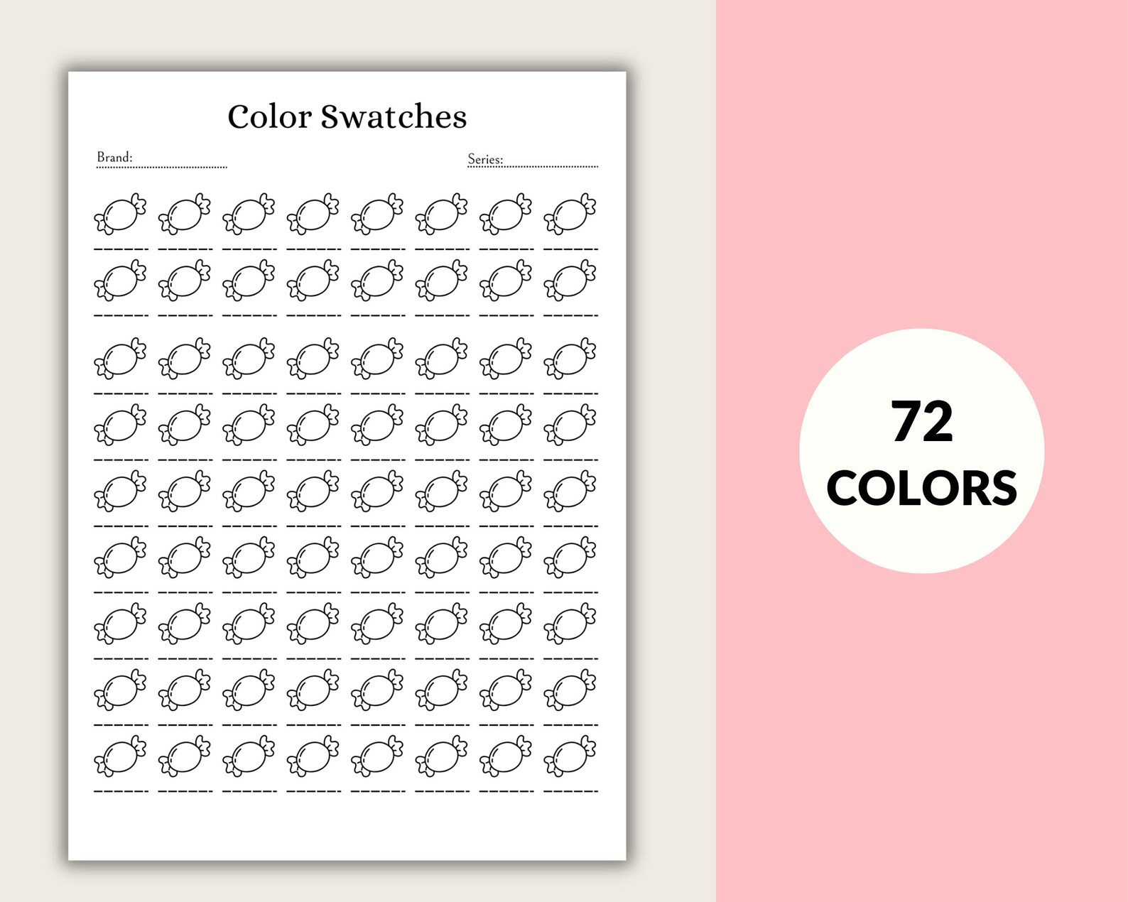 Color Swatch Chart Bundle Printable, Blank Color Swatch, Alcohol Marker ...