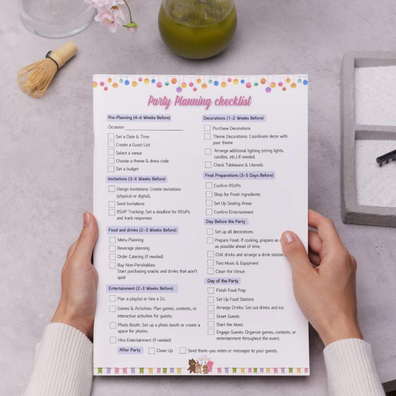 Party Checklist, Party Planning Checklist, A4 Size, Printable ...
