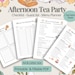 Tea Party Planning Bundle: Checklist, Guest List, Menu (digital ...