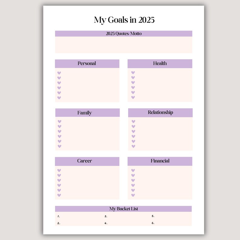 2025 Goal Setting Template Goals Template Goal Planner for 2025 Goal ...