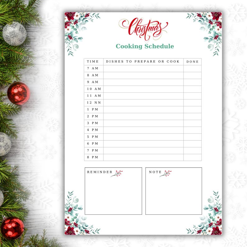 Christmas Planner Set Printable, Menu Planner, Grocery List, Guest List ...