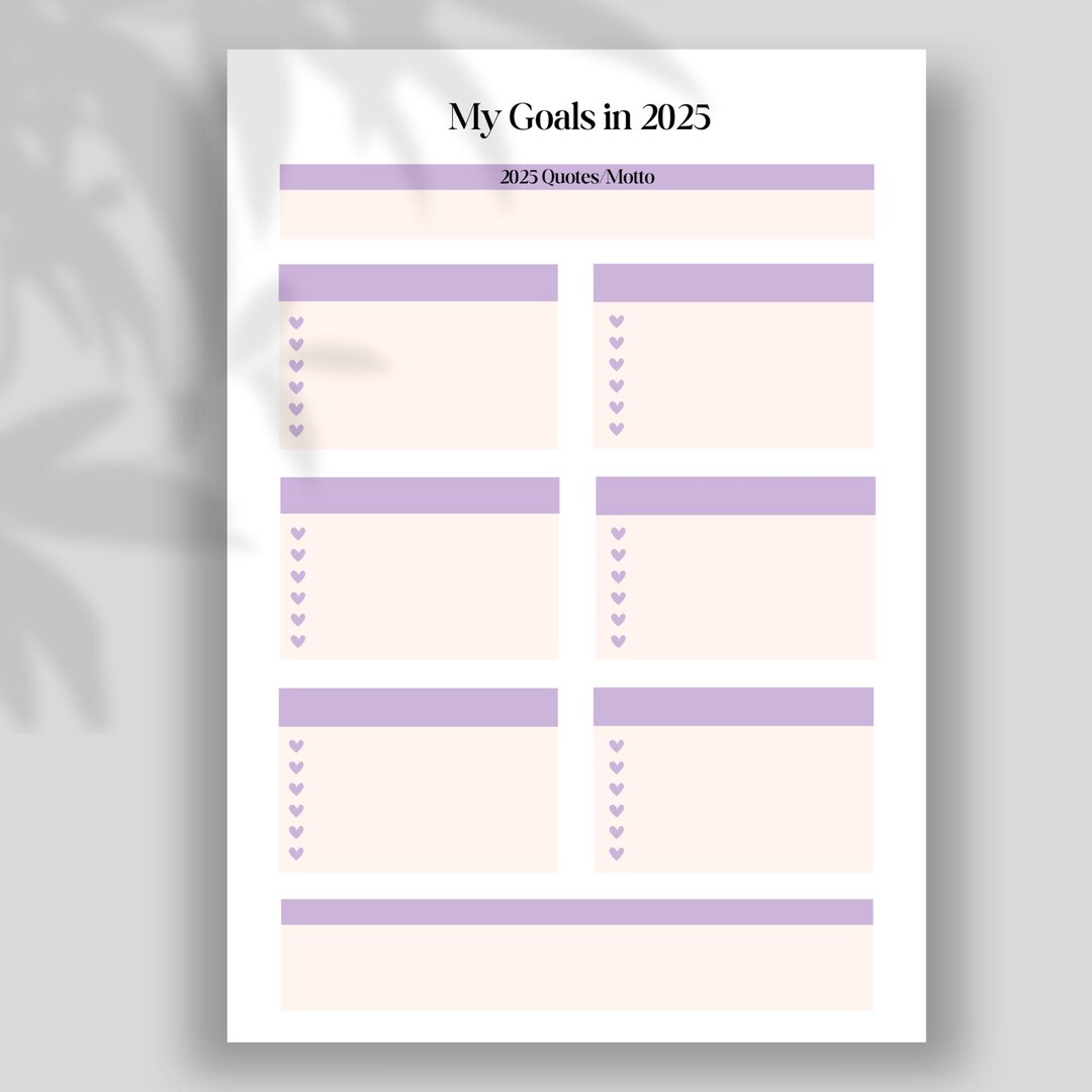 2025 Goal Setting Template With Blank Categories Goals Template Goal ...
