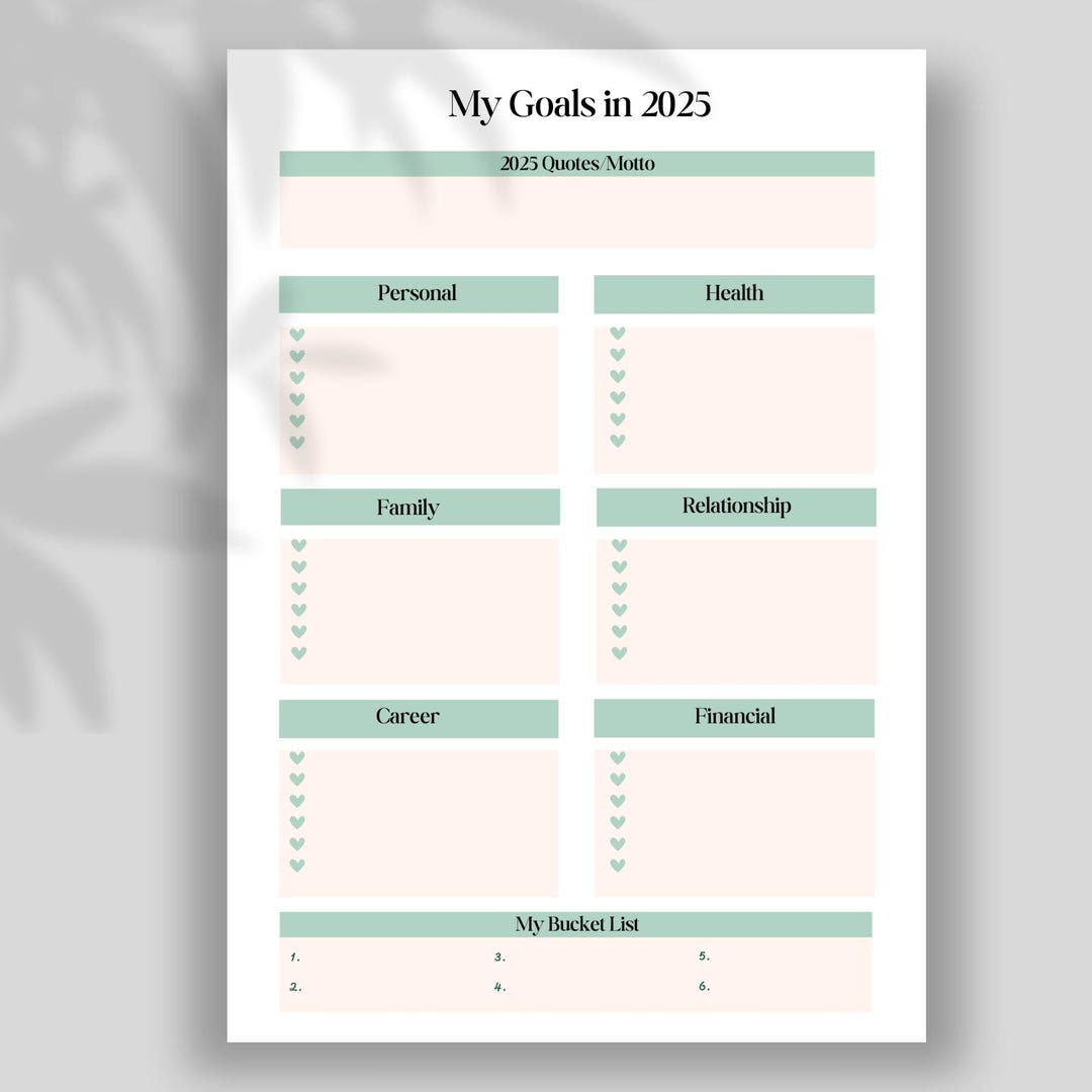 2025 Goal Setting Template Goals Template Goal Planner for 2025 Goal ...
