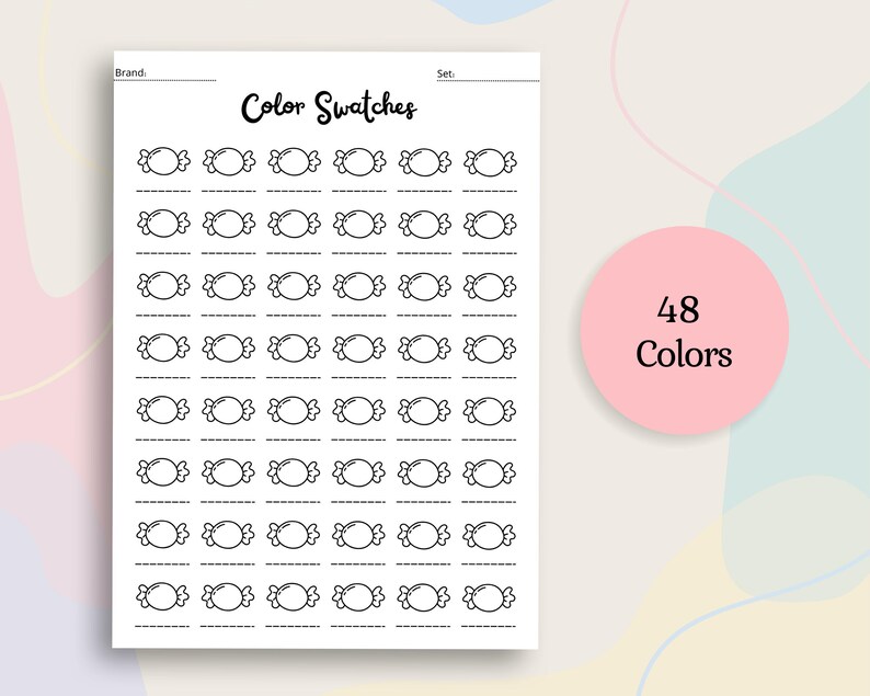 Color Swatch Chart Blank Color Chart Printable Color Swatch Template ...