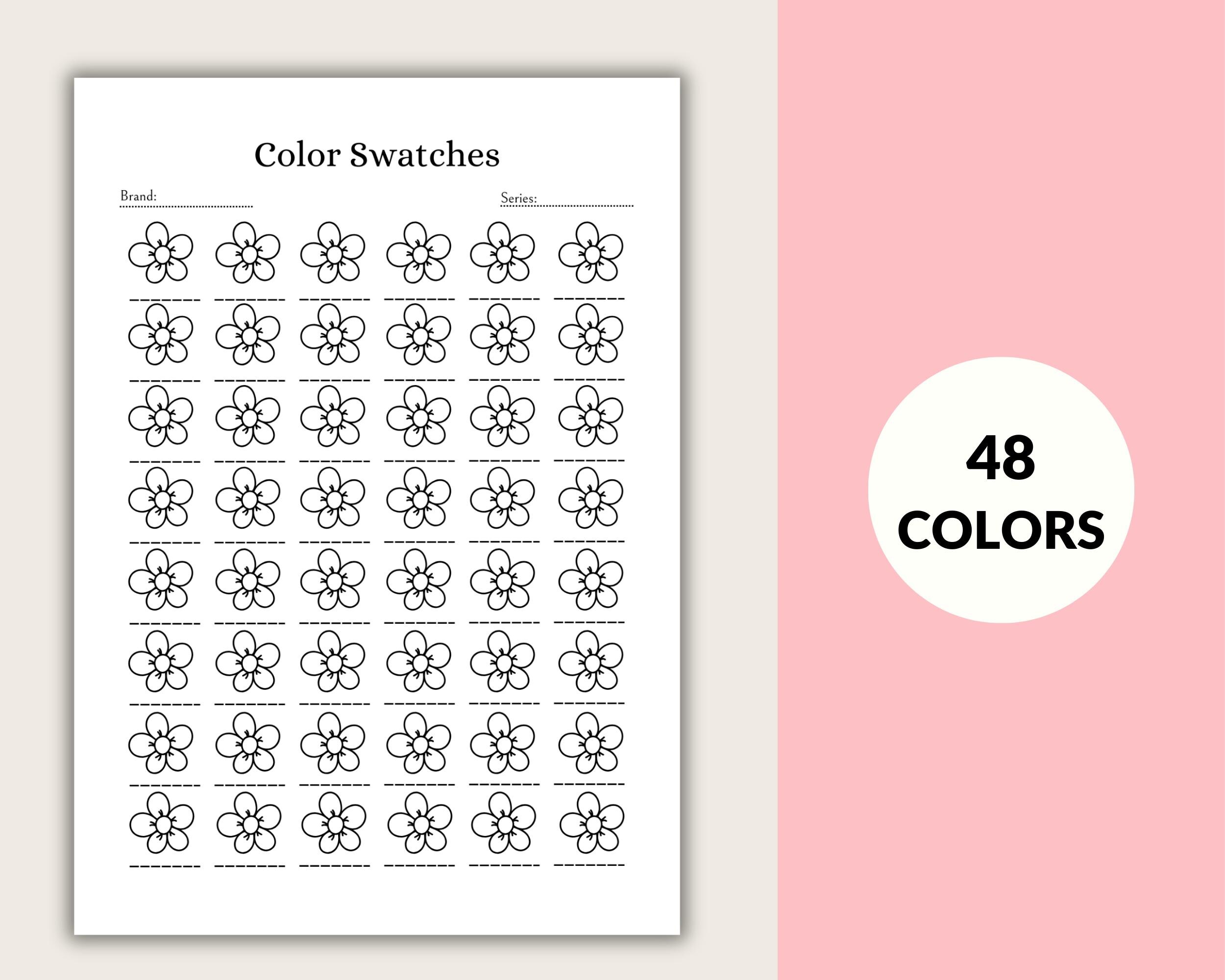 Color Swatch Chart Bundle Printable, Blank Color Swatch, Alcohol Marker ...