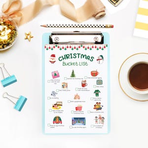 Christmas Bucket List Printable, Chirstmas Checklist, Holiday Checklist ...