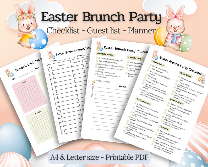 Easter Brunch Party Checklist Printable, Party Planning Checklist ...