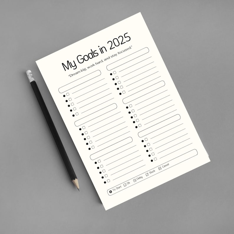 My Goals in 2025 Planner 2025 With Blank Categories Template Printable ...