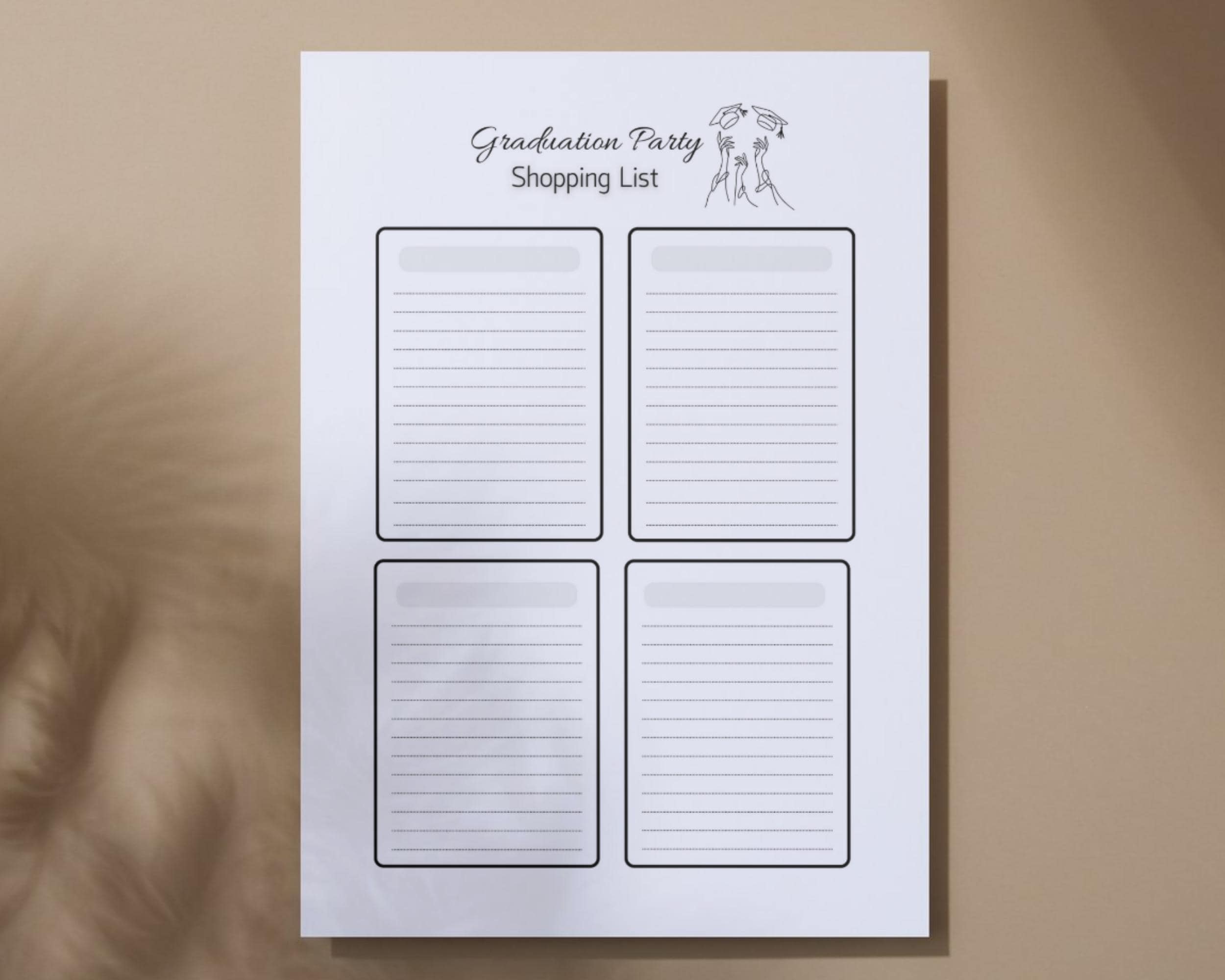 Graduation Party Planner Bundle: Checklist, Menu, Guest List (digital ...