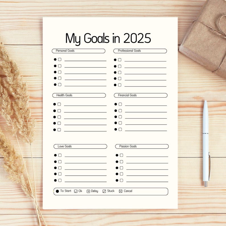 My Goals in 2025 Planner 2025 Goals Template Printable Goal Setting ...