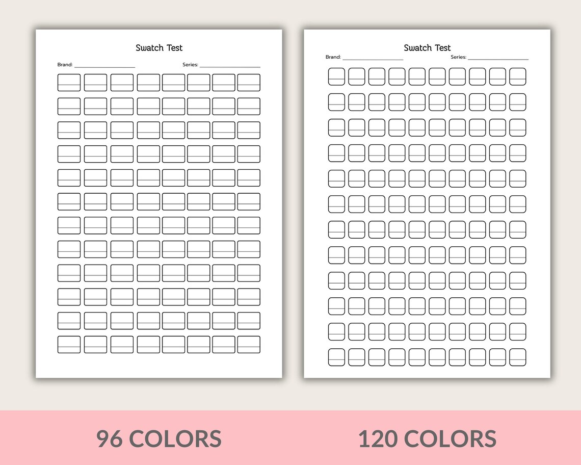 Color Swatch Chart Set: Ink, Alcohol Marker, Pencils (printable PDF) - Etsy