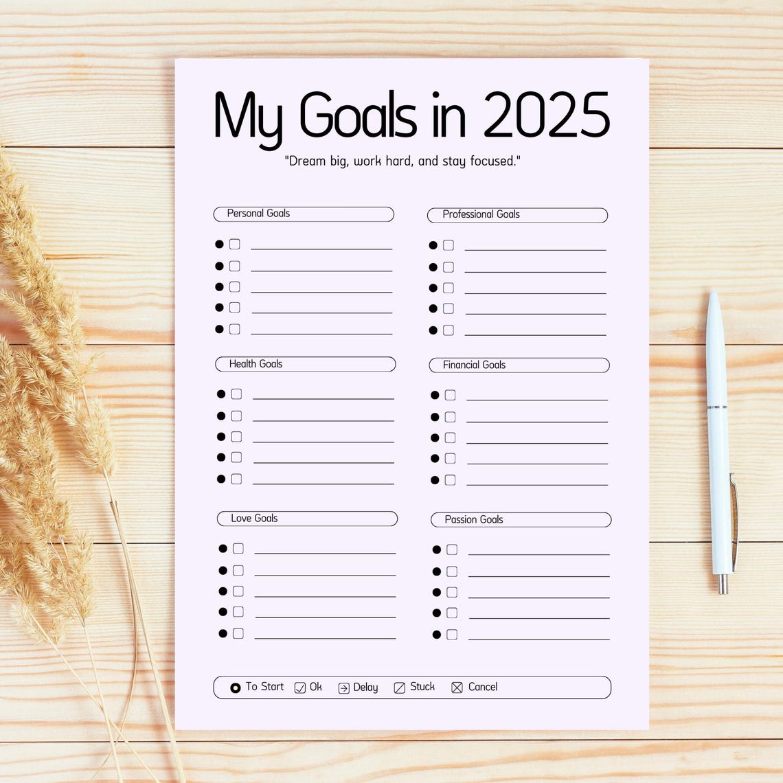 My Goals in 2025 Planner 2025 Goals Template Printable Goal Setting ...