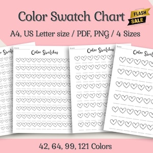Blank Color Swatch Chart: Printable Template (digital Download) - Etsy