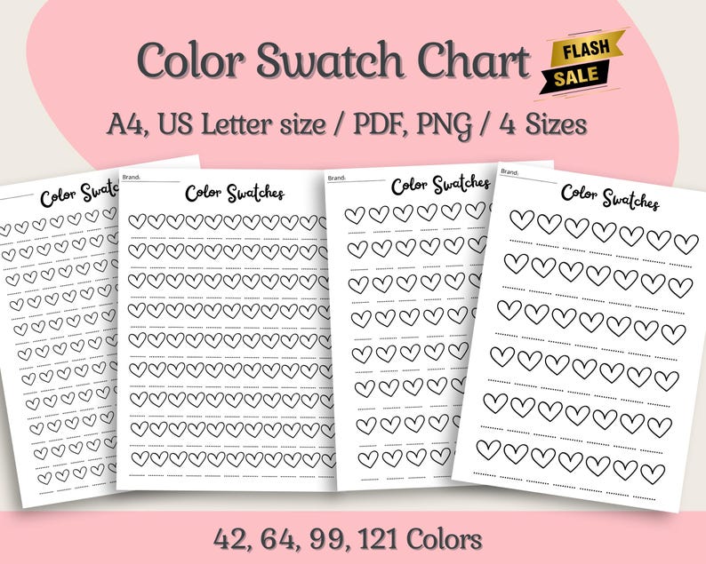 Color Swatch Chart Blank Color Chart Printable Color Swatch Template ...