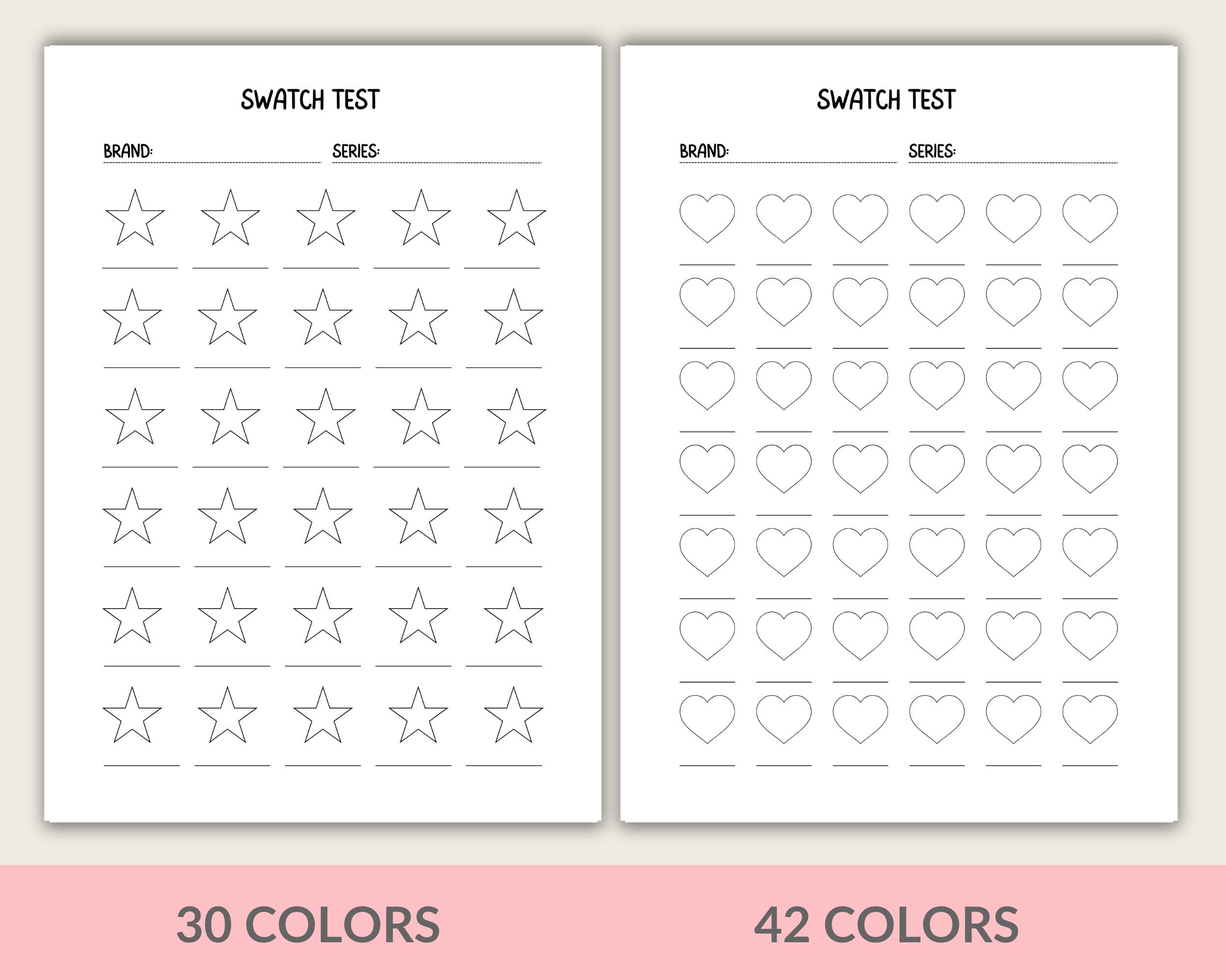 Color Swatch Chart Bundle, Swatch Test Printable, Blank Color Swatch ...