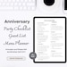 Anniversary Party Checklist Printable, Anniversary Celebration ...