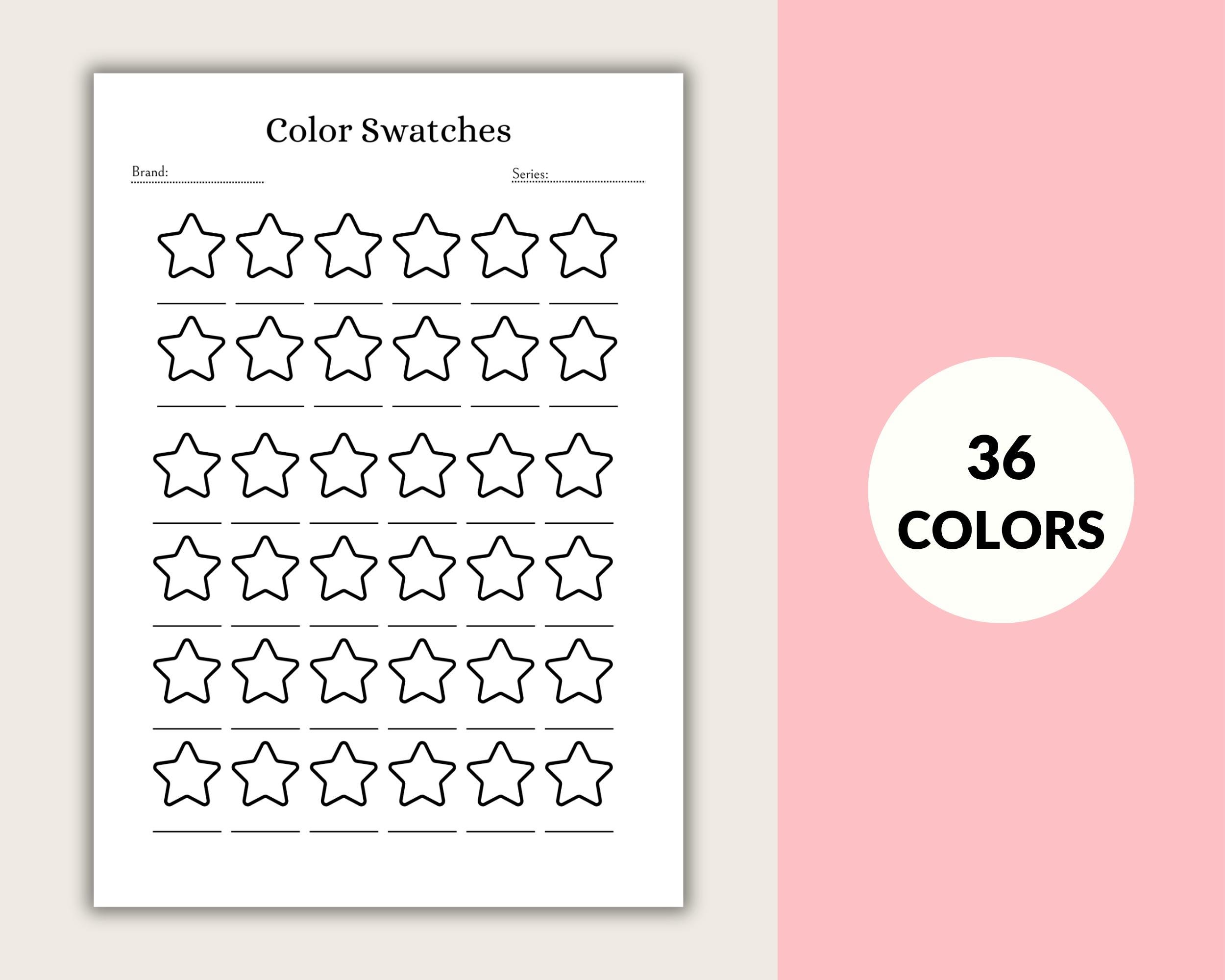 Color Swatch Chart Bundle Printable, Blank Color Swatch, Alcohol Marker ...