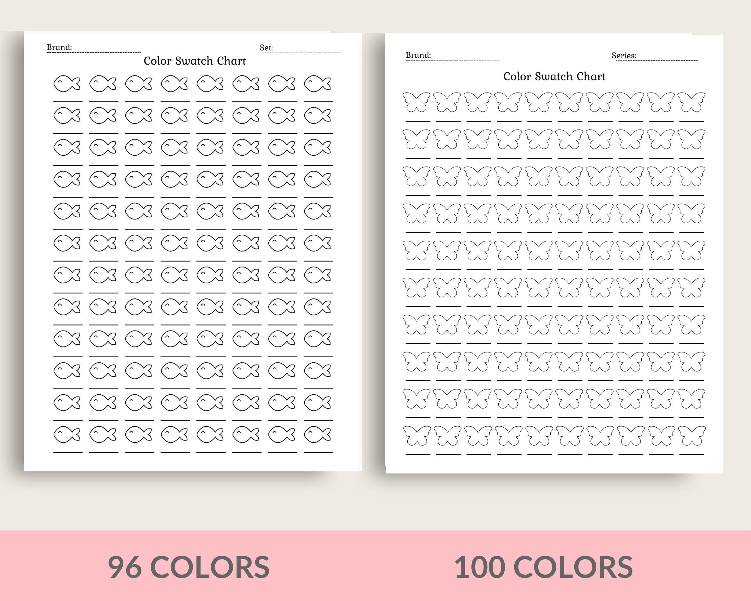 Cute and Cozy Color Swatch Chart Bundle, Printable, Blank Color Swatch ...