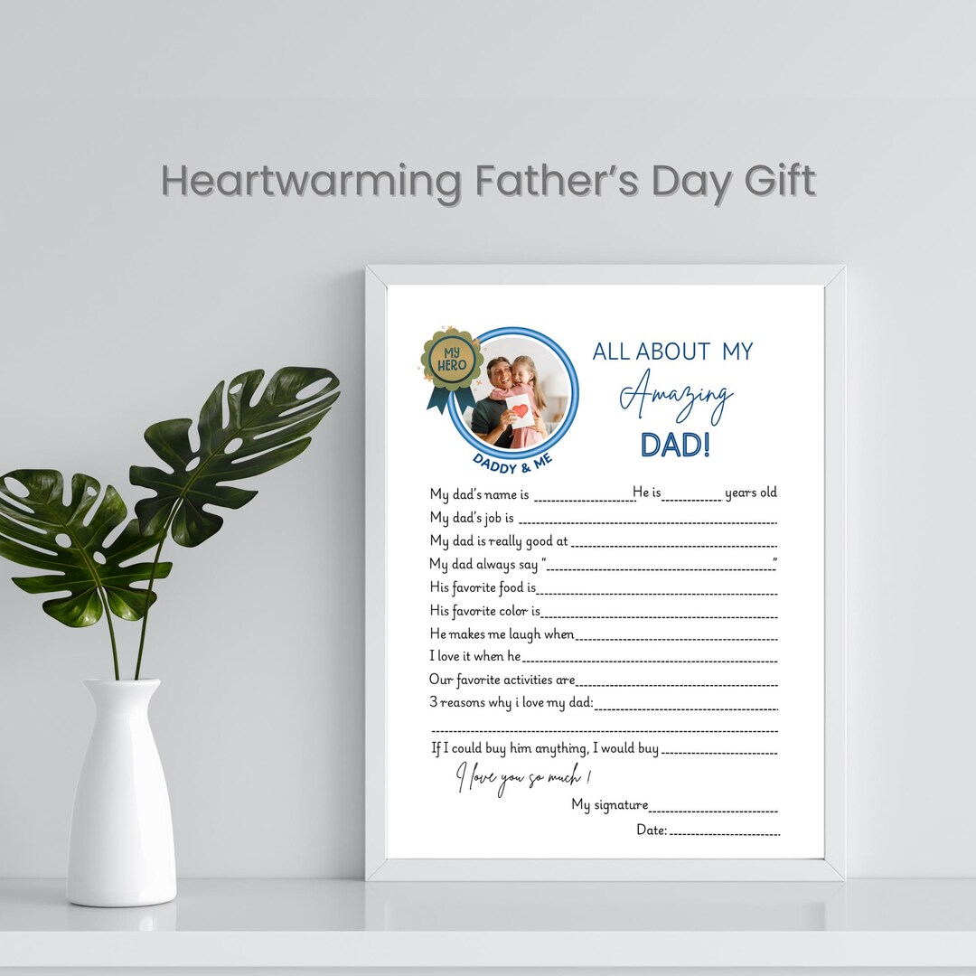 All About My Dad & Grandpa Printable Template, Editable Canva Template ...