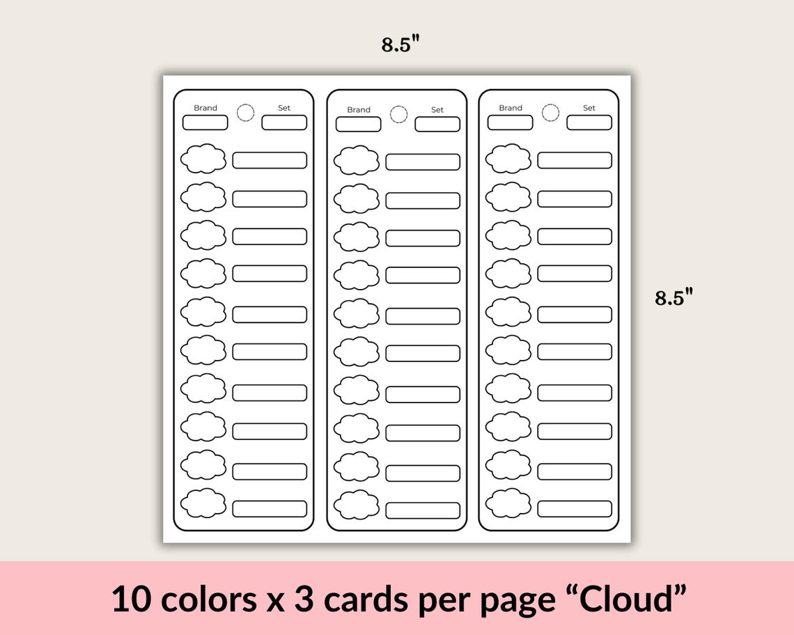 Printable Color Swatch Chart: Paint, Marker & Gouache Organizer ...