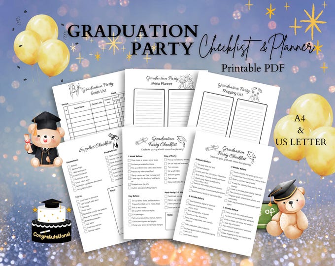 Graduation Party Checklist, Graduation Party Planning Checklist, Grad ...
