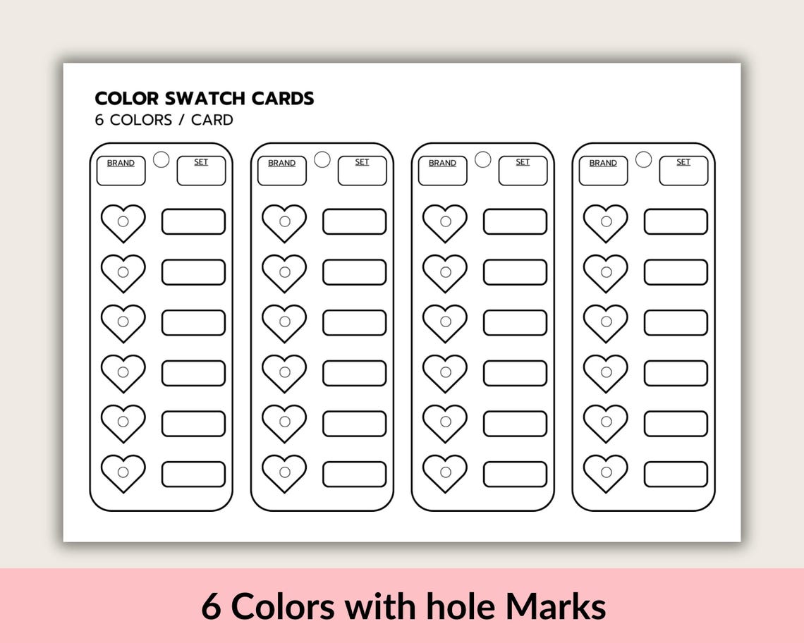 Blank Color Cards Printable Color Swatch Cards Color Swatch Template ...