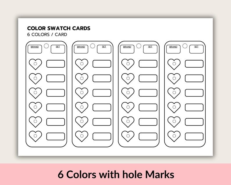 Blank Color Cards Printable Color Swatch Cards Color Swatch Template ...