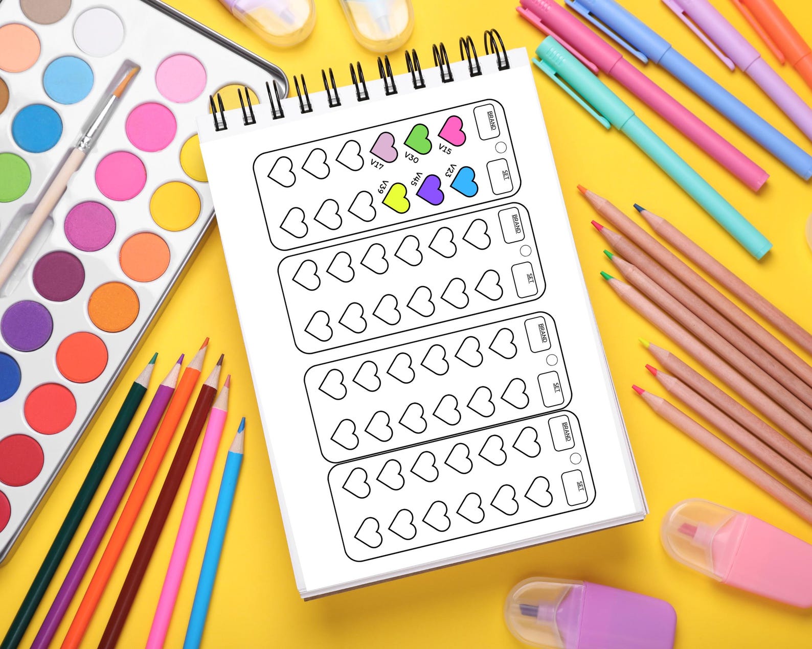 Printable Color Swatch Cards Portable Bookmark: A4/letter Size, Alcohol ...