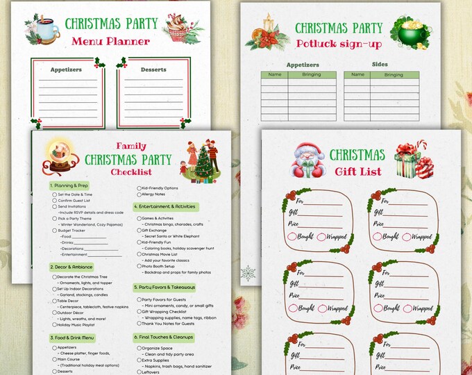 Christmas Potluck Sign-up Sheet Printable, Who's Bringing What to the ...