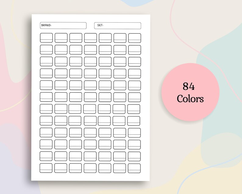 Color Swatch Chart Blank Color Chart Printable Color Swatch Template ...
