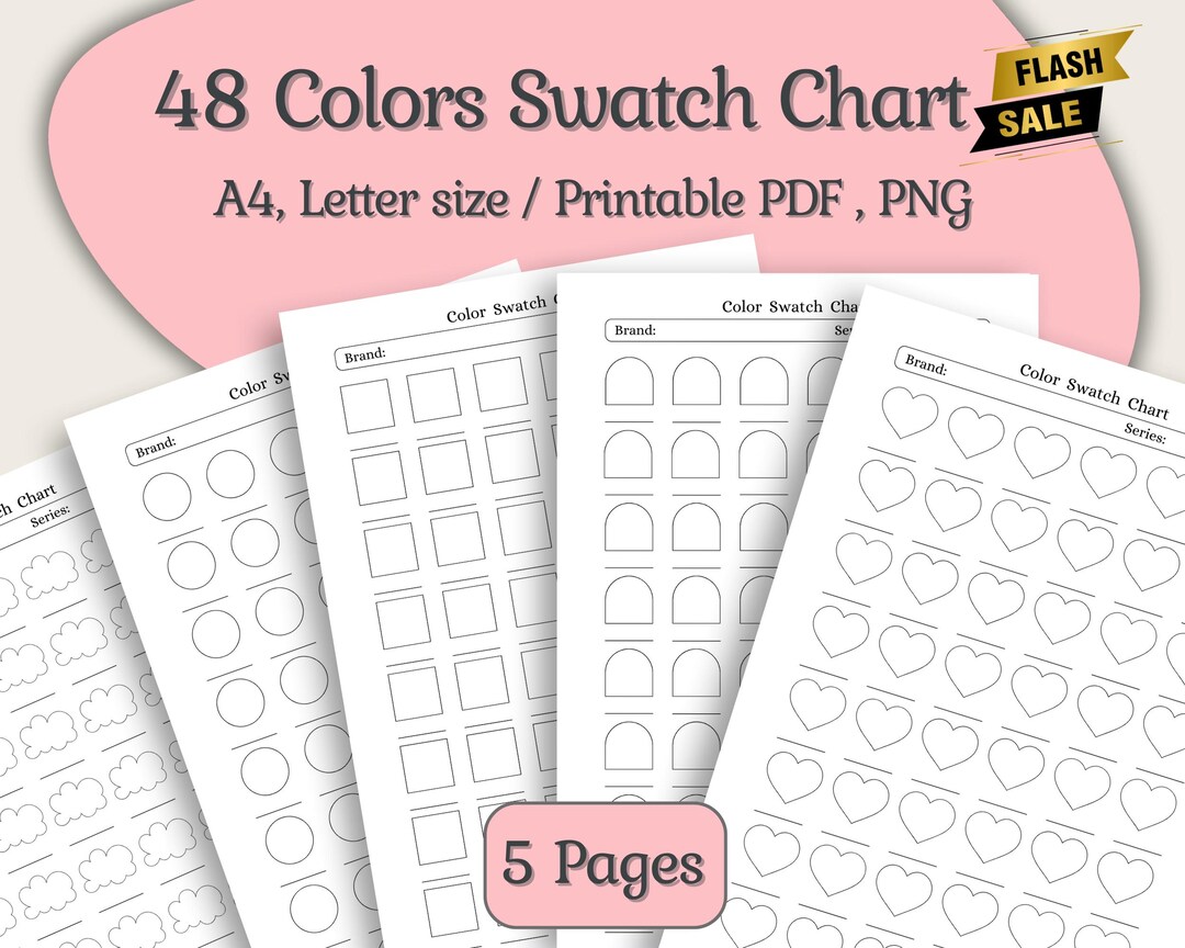 Color Swatch Chart Printable, Swatch Test, Blank Color Swatch Sheets ...