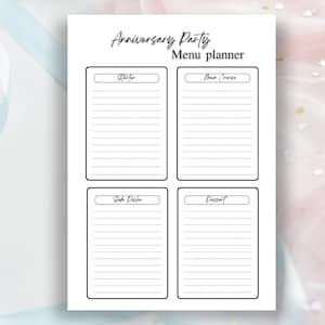 Anniversary Party Checklist Printable, Anniversary Celebration ...