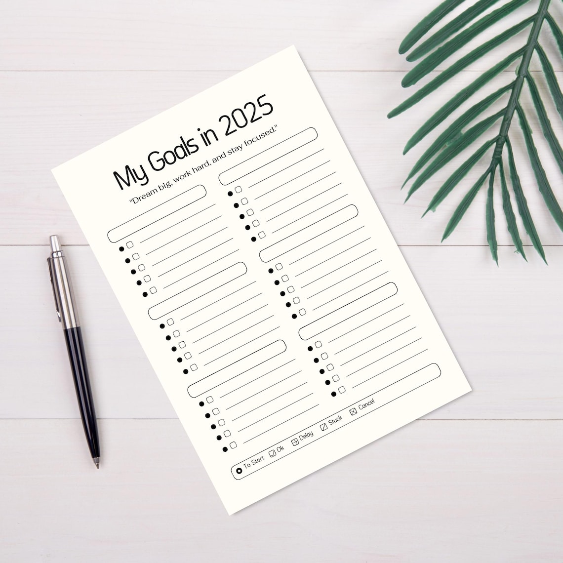 My Goals in 2025 Planner 2025 With Blank Categories Template Printable ...