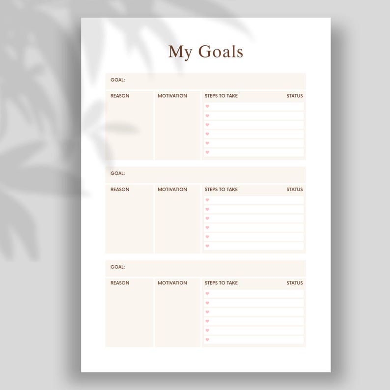 My Goal Planner Template Goals Template Goal Planner Minimal Goal ...