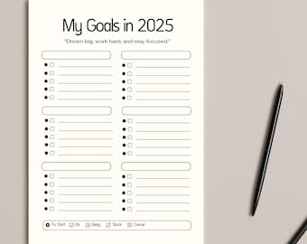 My Goals in 2025 Planner 2025 Goals Template Printable Goal Setting ...