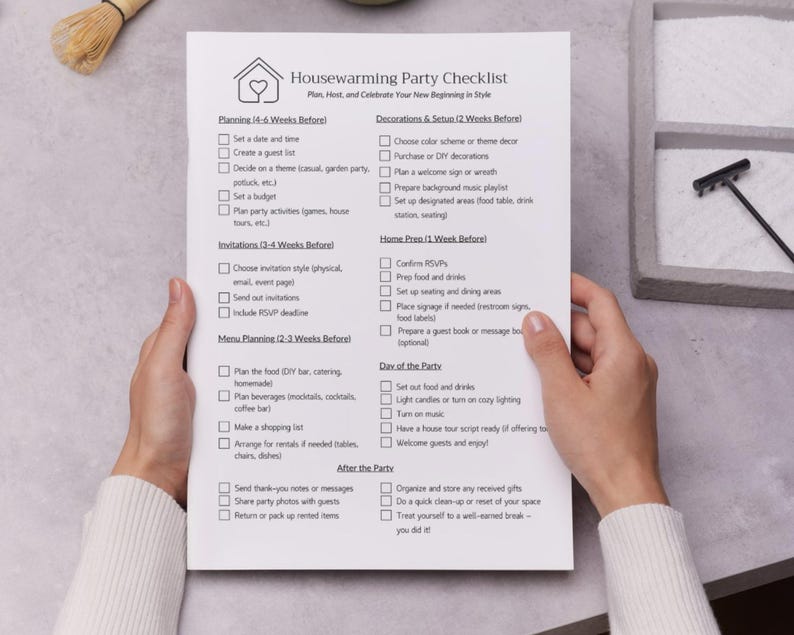 Housewarming Party Planner Bundle: Checklist, Guest List, Menu (PDF) - Etsy